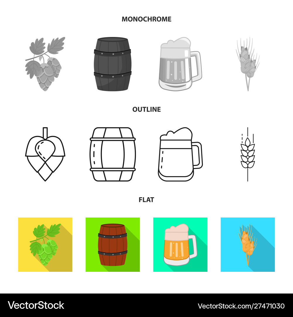 Design brewery and brewing sign Royalty Free Vector Image