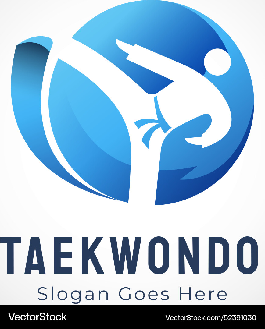 Gradient taekwondo logo design template Royalty Free Vector