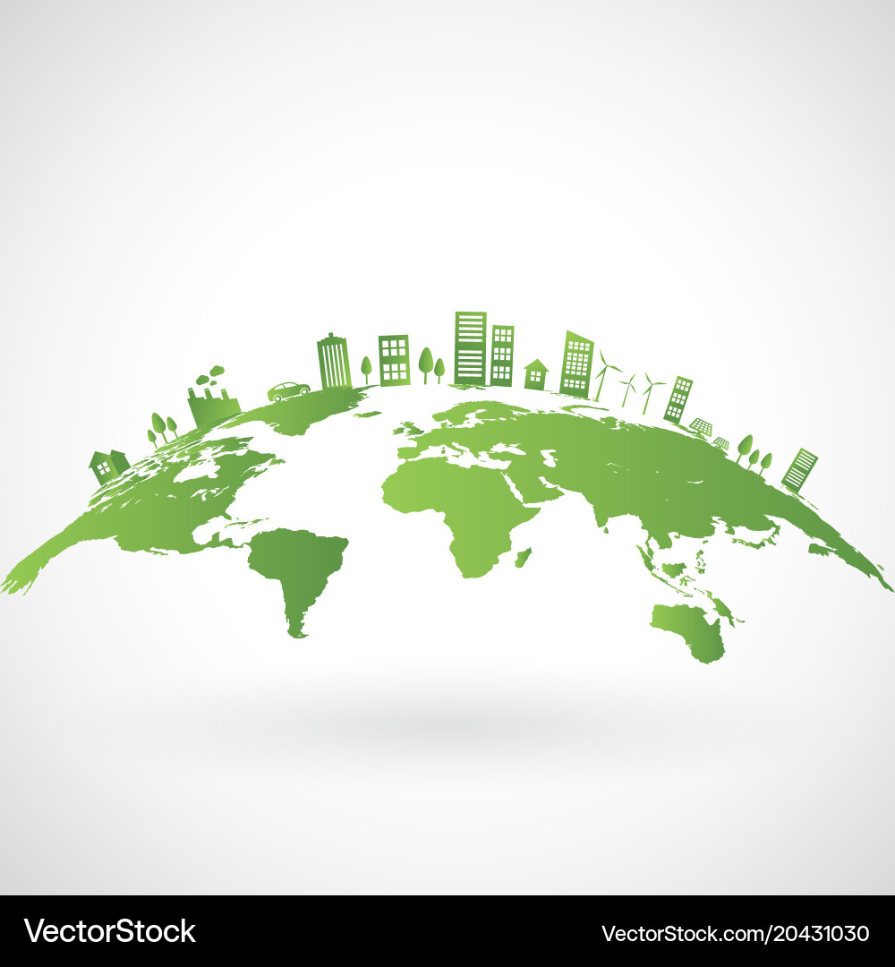Green city on earth Royalty Free Vector Image - VectorStock