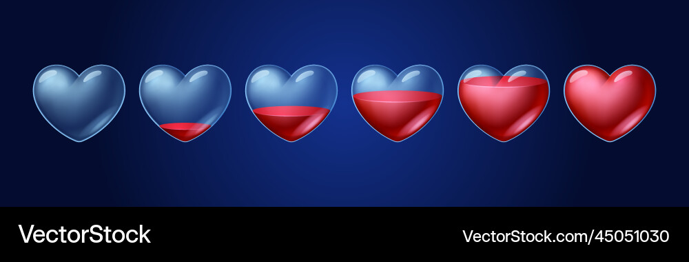 Heart fill progress game animation sprite sheet Vector Image
