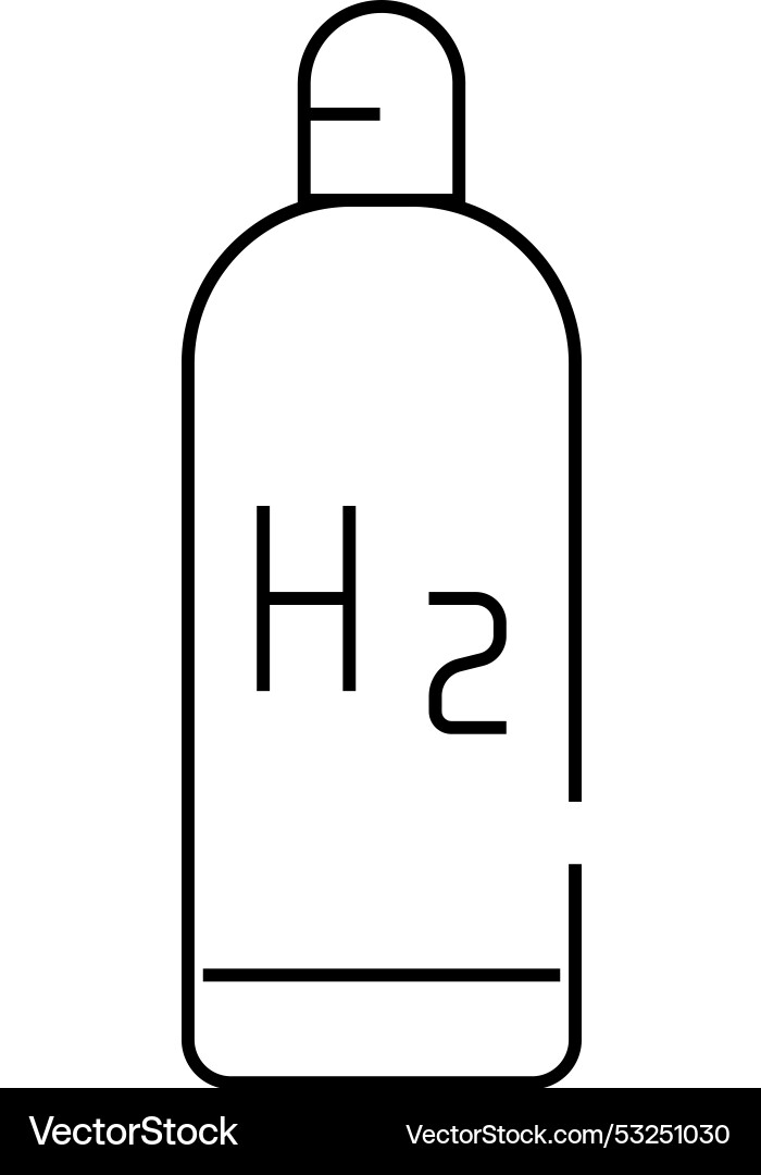 Hydrogen reservoir line icon Royalty Free Vector Image