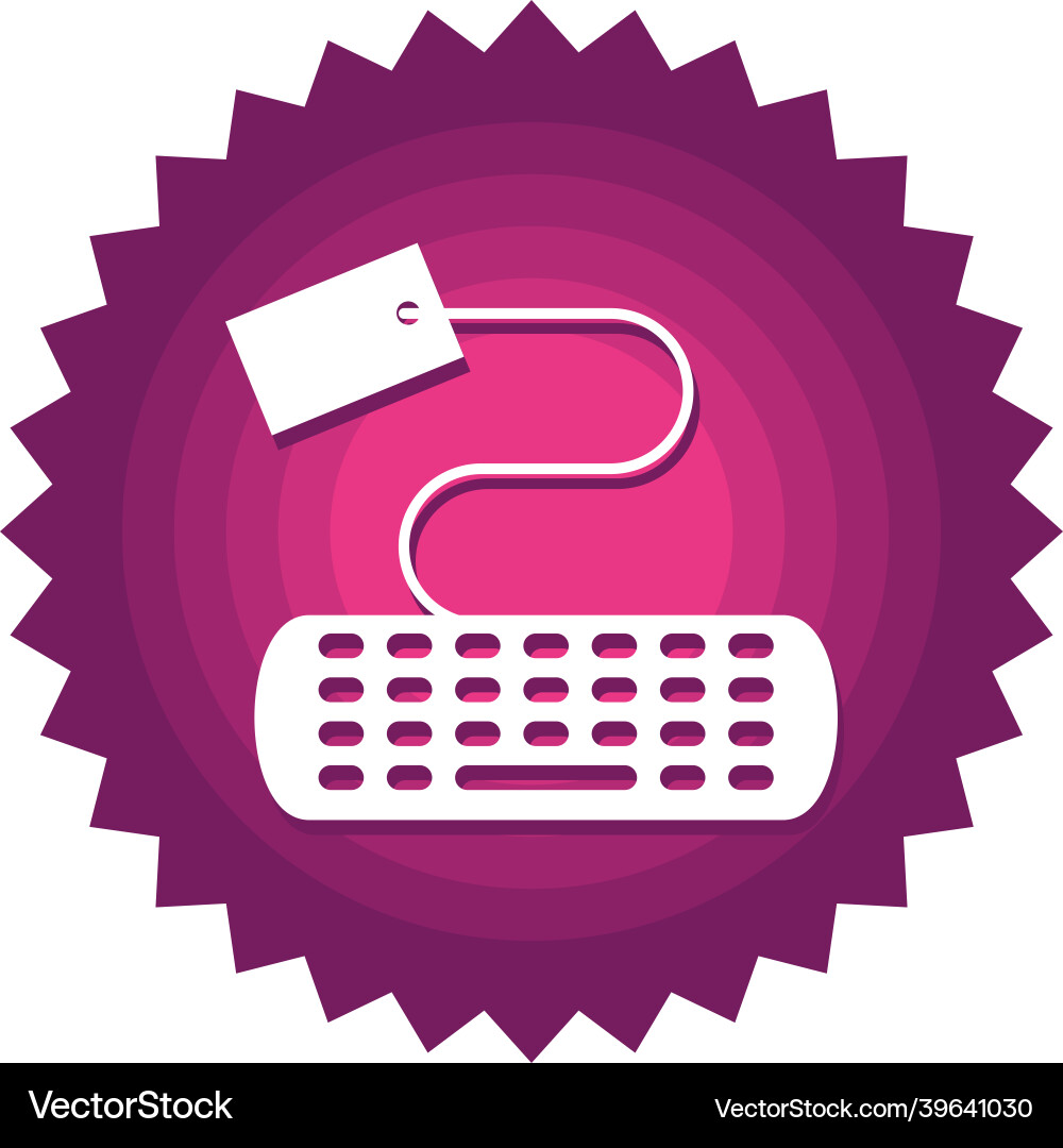 Keyboard with tag Royalty Free Vector Image - VectorStock