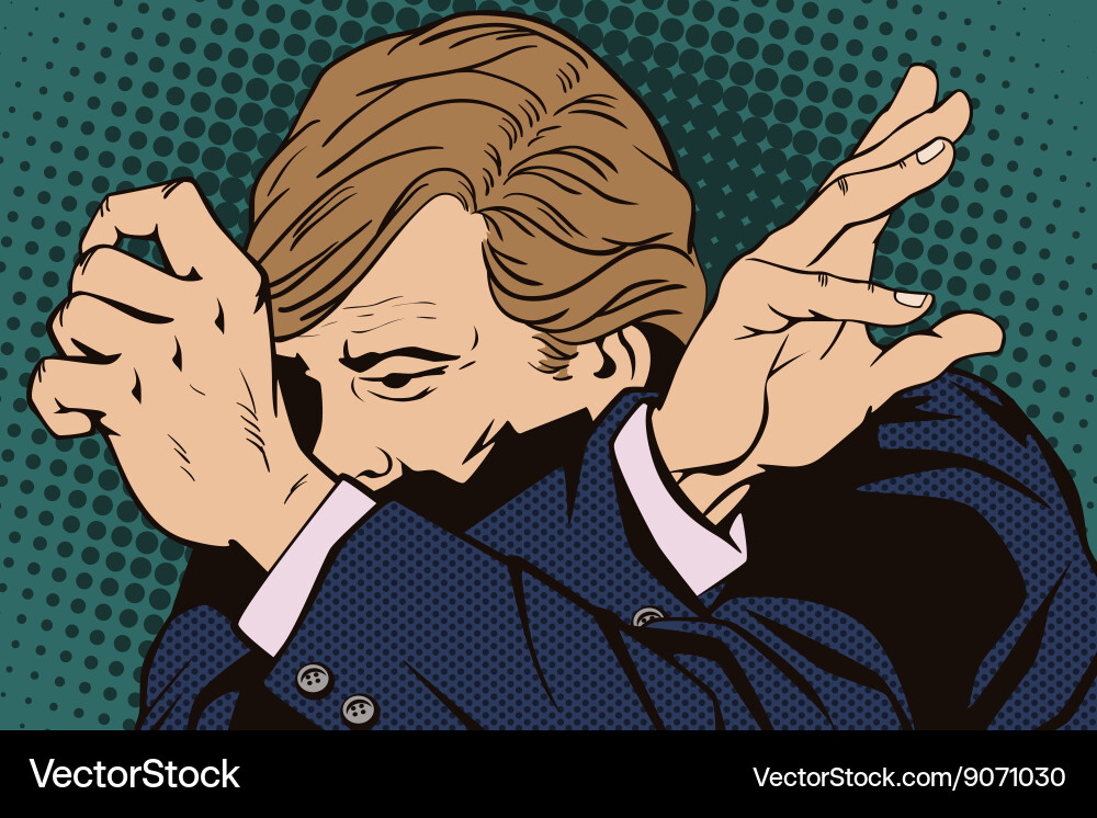 Menschen im Retro-Stil Angst Mann Lizenzfreies Vektorbild