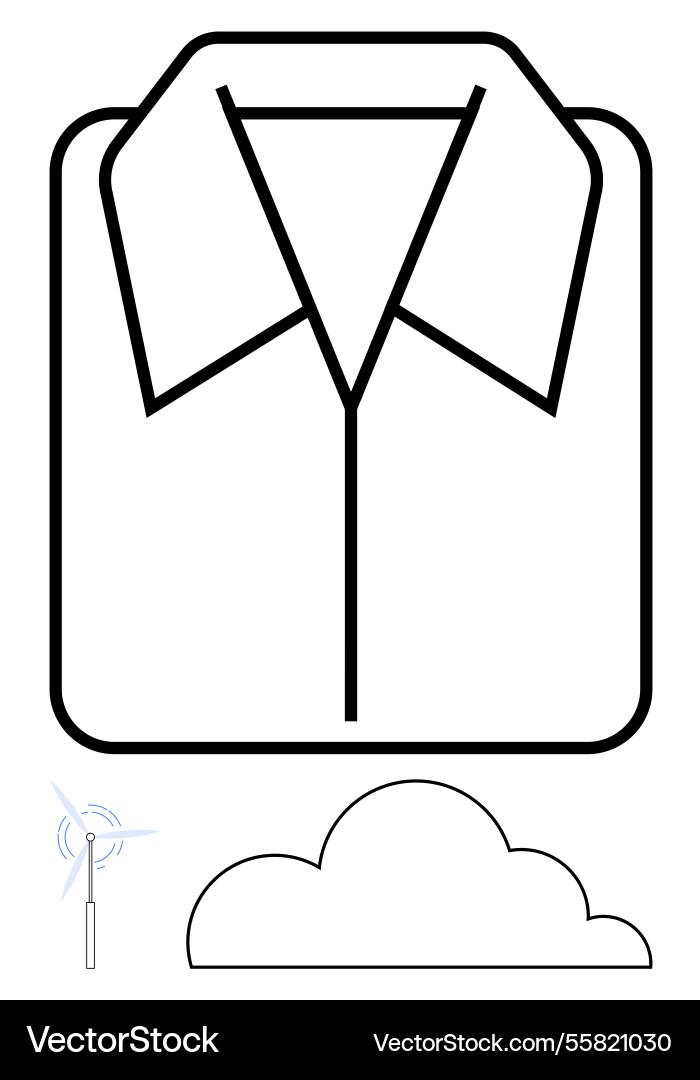 Minimalist collared shirt design with cloud Vector Image