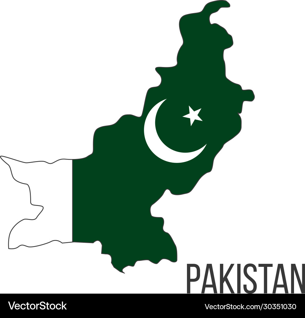 Pakistan flag map the country Royalty Free Vector Image