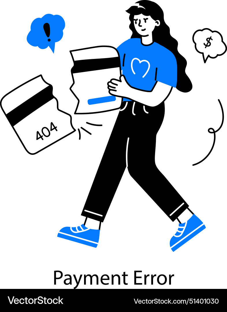 Payment error Royalty Free Vector Image - VectorStock