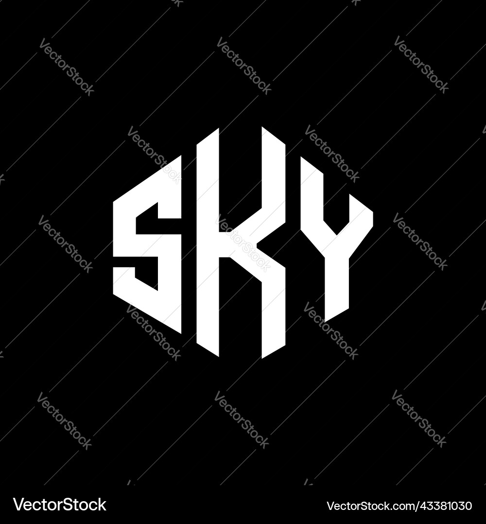 Sky letter logo design with polygon shape Vector Image