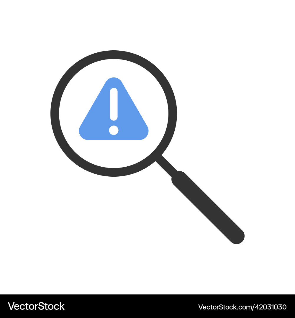 Warning detected icon on white background Vector Image