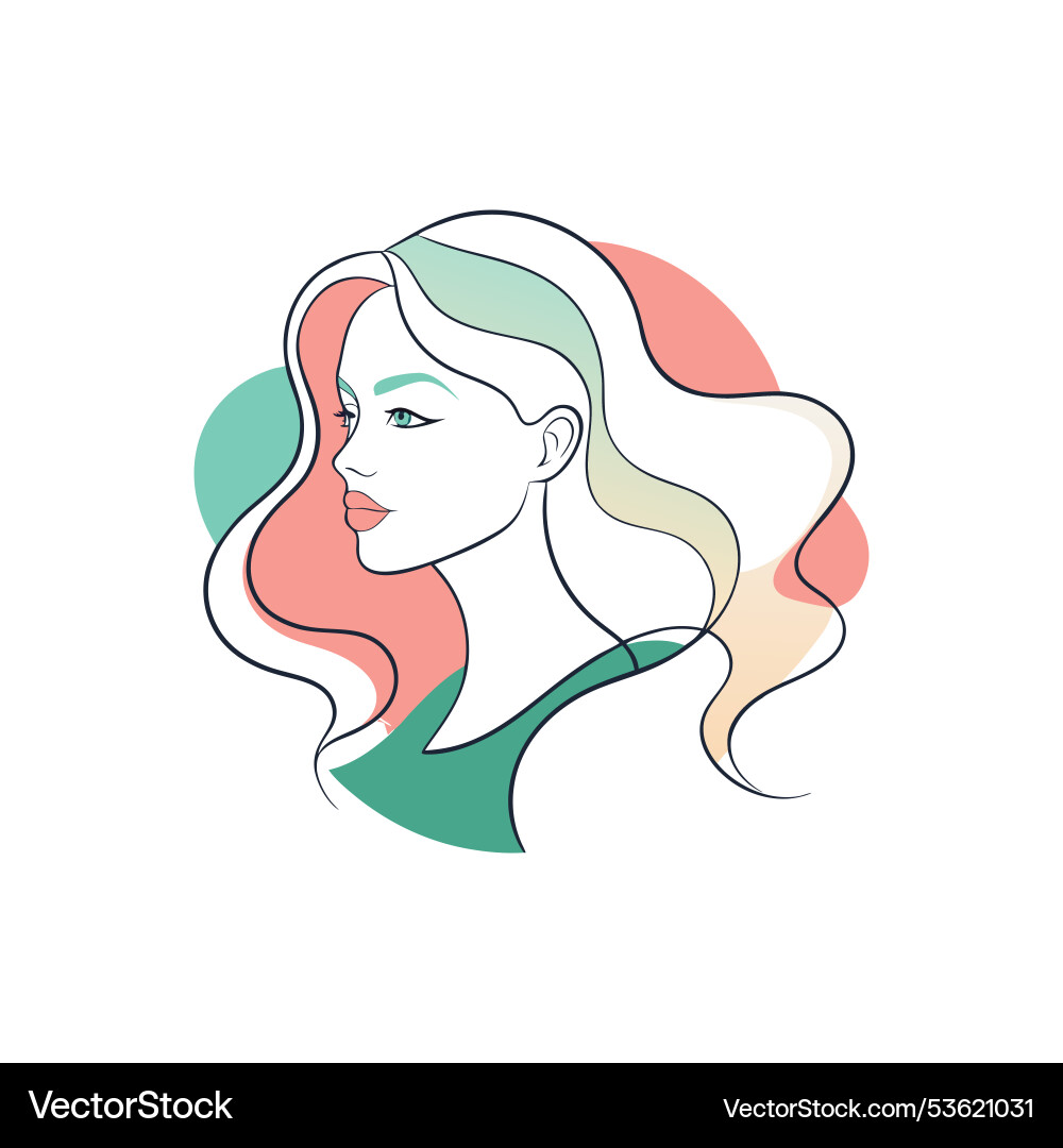Abstract line drawing with soft color patches Vector Image