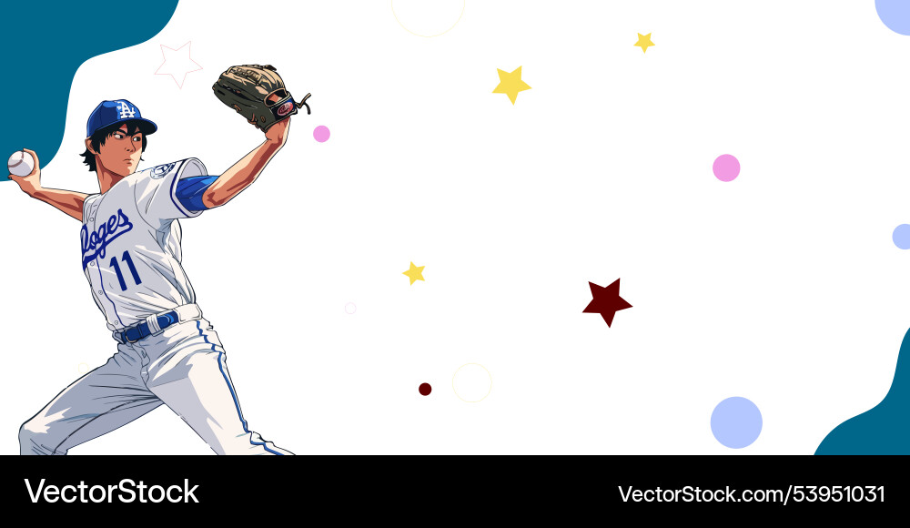 Anime baseball pitcher Royalty Free Vector Image