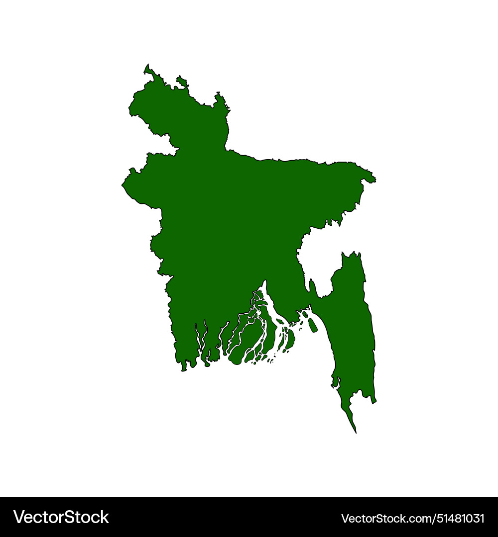 Bangladesh flat map icon Royalty Free Vector Image