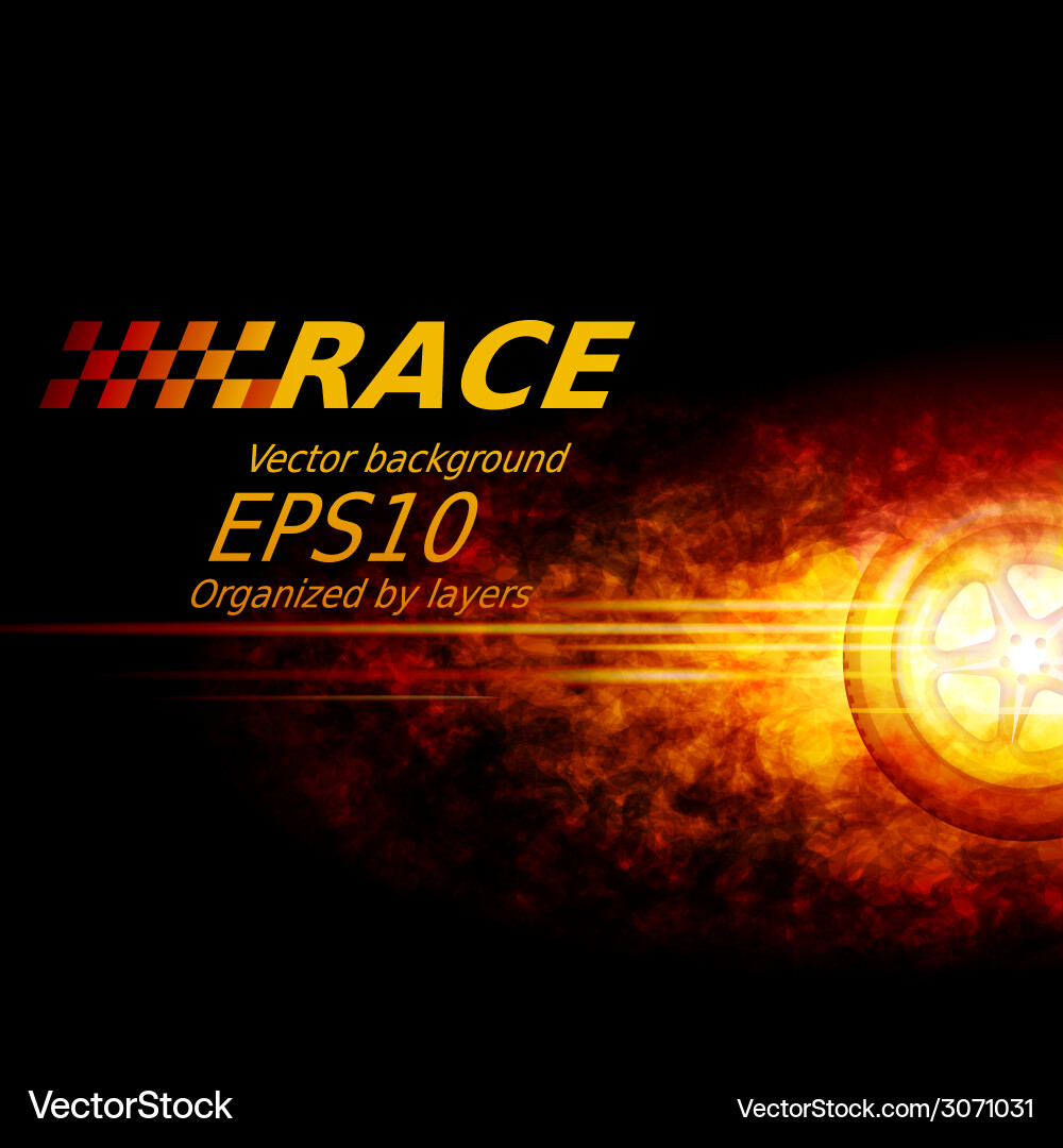 Burning wheel Royalty Free Vector Image - VectorStock