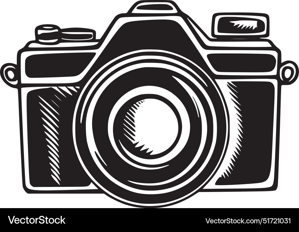 Camera - black and white isolated icon Royalty Free Vector
