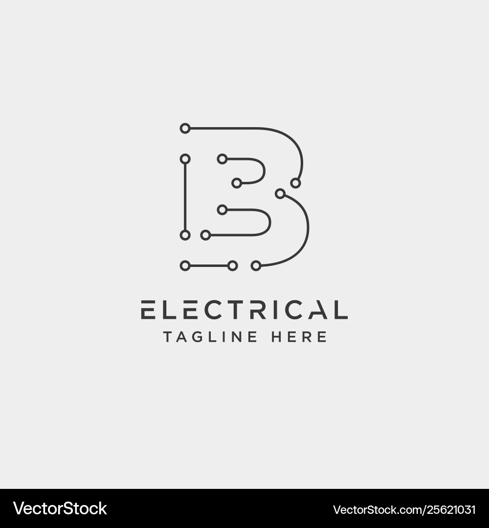 Connect or electrical b logo design icon element Vector Image