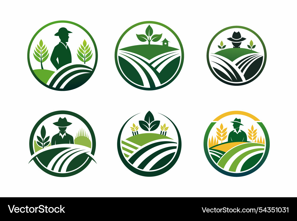 Farming logo design Royalty Free Vector Image - VectorStock