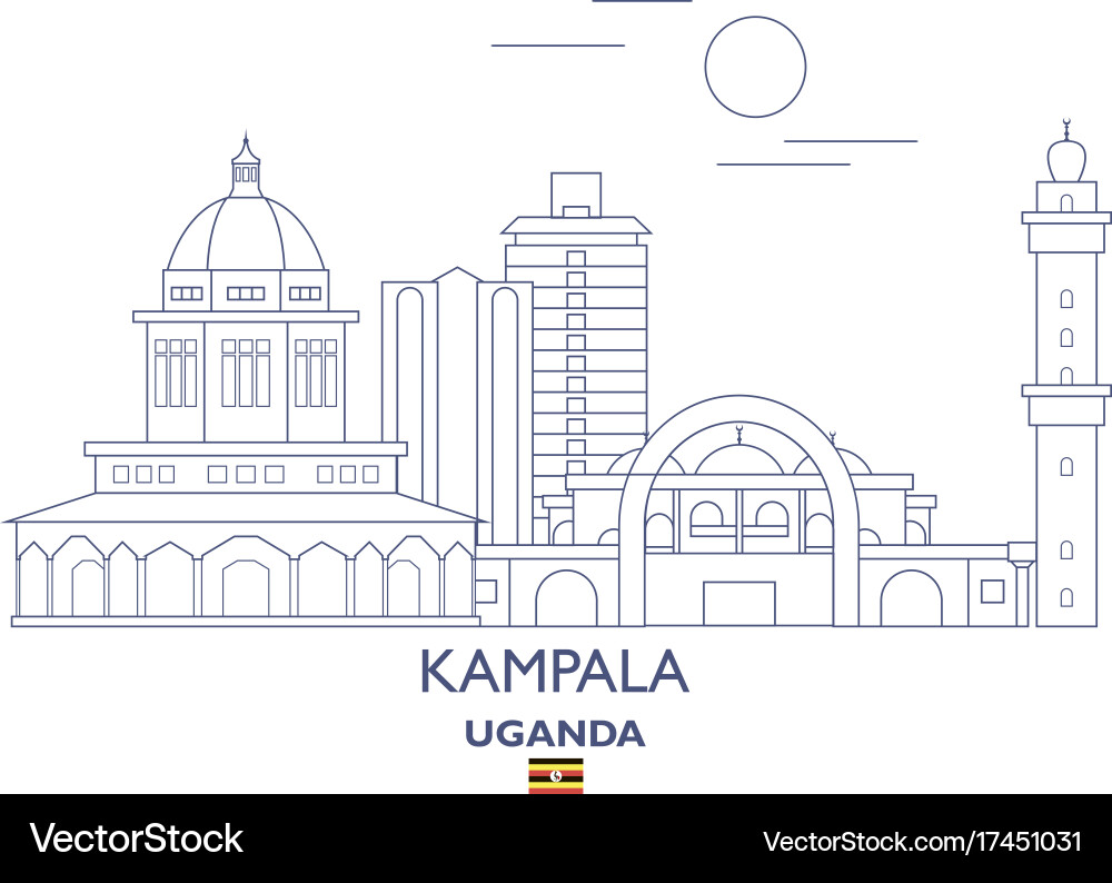 Kampala city skyline Royalty Free Vector Image