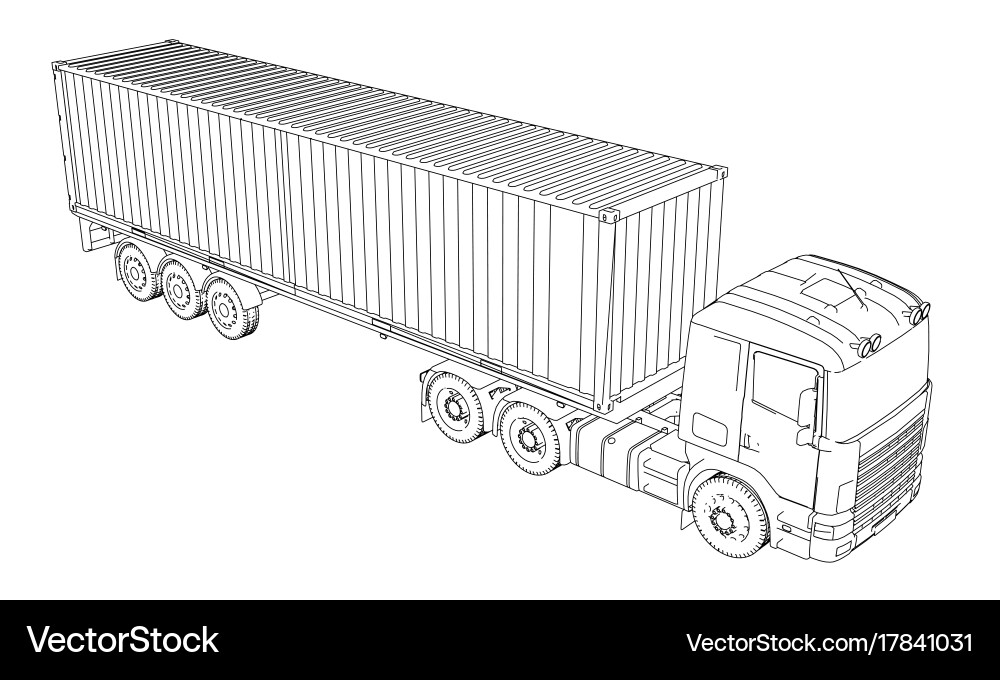 Logistic by container truck Royalty Free Vector Image