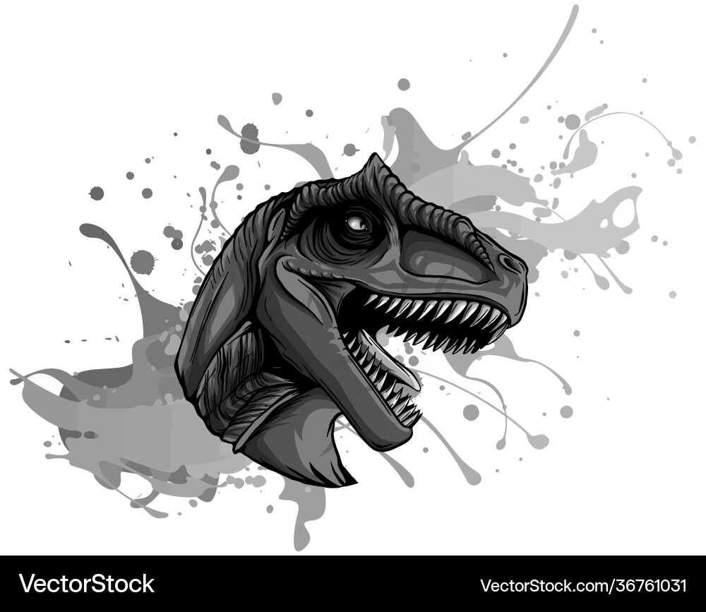 Monochromatic a t rex Royalty Free Vector Image