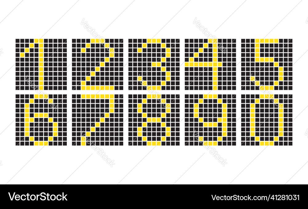 Pixel numbers from square shapes design Royalty Free Vector