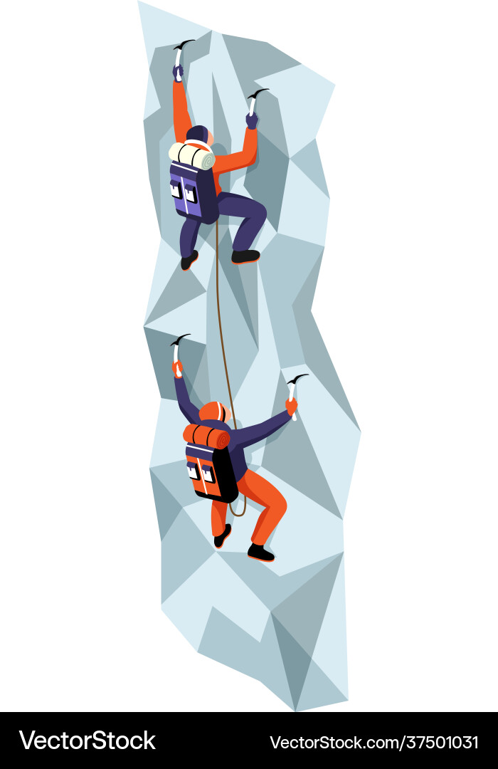 Rock climbing isometric Royalty Free Vector Image
