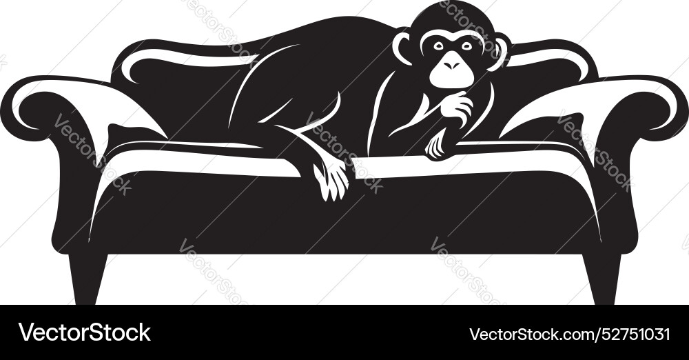 Serene slumber couch sleep lazy lounge monkey Vector Image