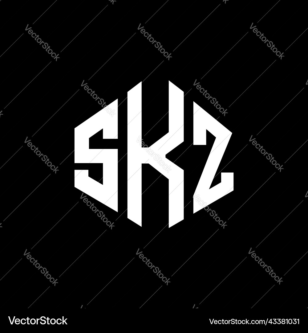 Skz letter logo design with polygon shape Vector Image