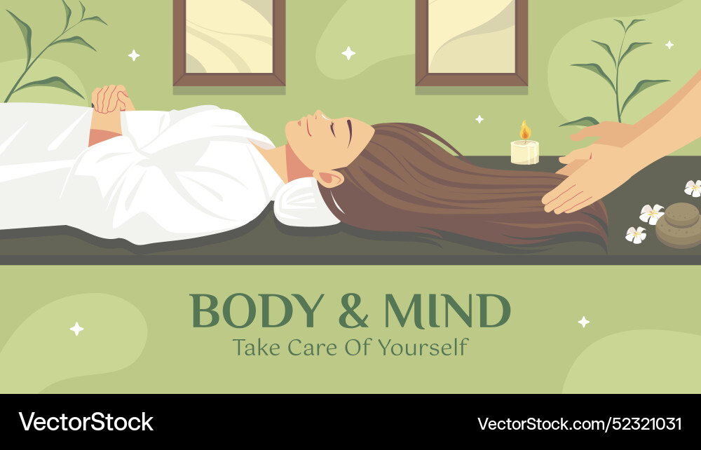 Spa treatment youtube thumbnail Royalty Free Vector Image