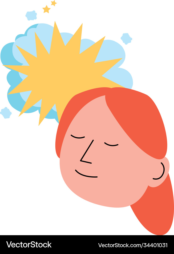 Woman sick head avatar character Royalty Free Vector Image