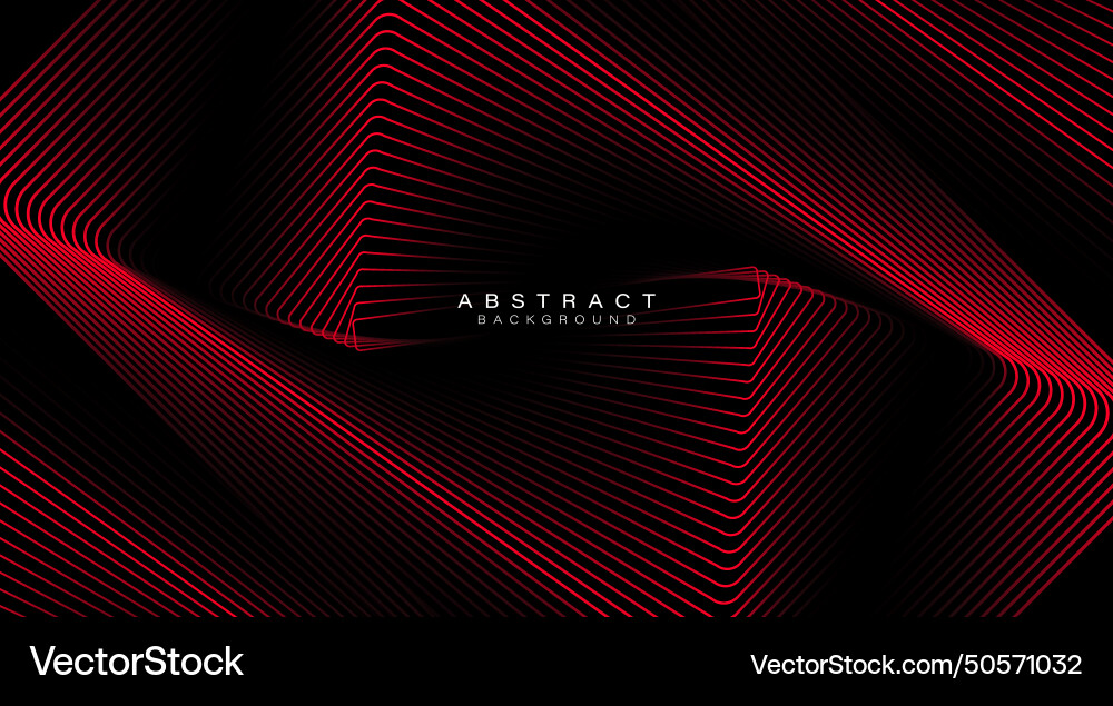 Black abstract background with glowing red lines Vector Image