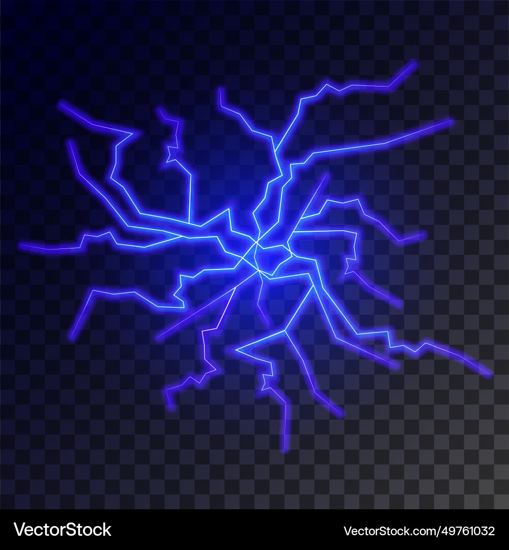 Blue electric lighting effect powerful storm Vector Image