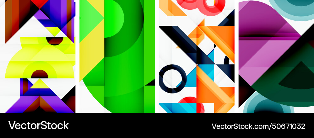 Bright colorful geometric abstract poster Vector Image