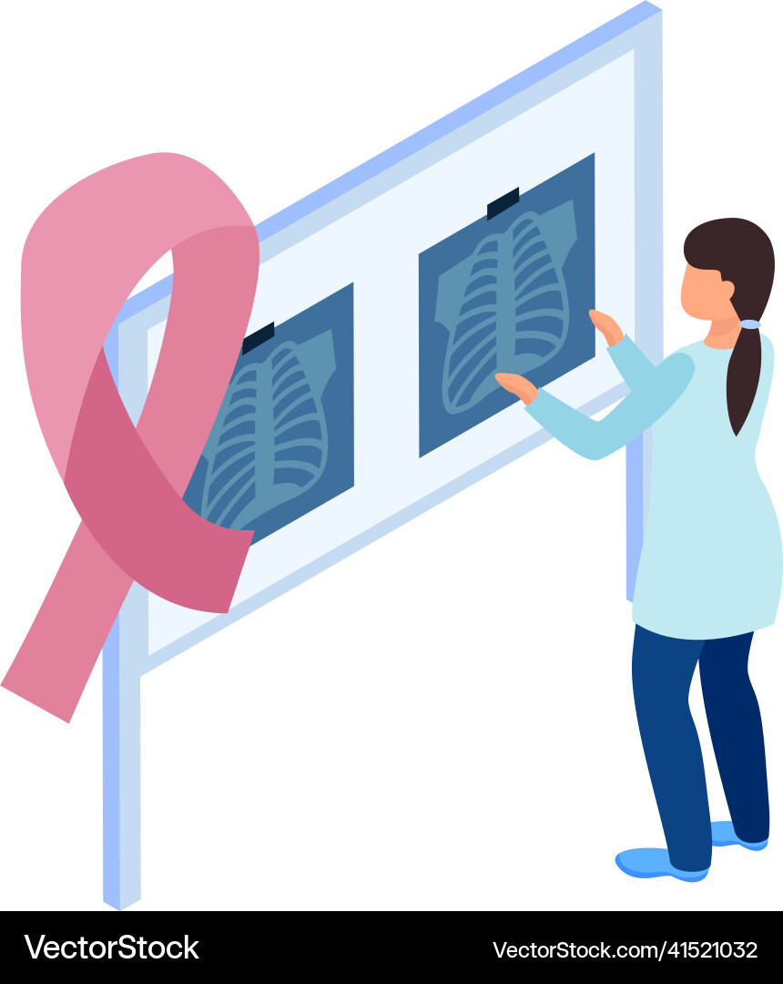 Cancer doctor radiograms composition Royalty Free Vector