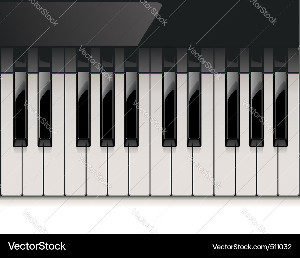 Detailed piano keyboard Royalty Free Vector Image