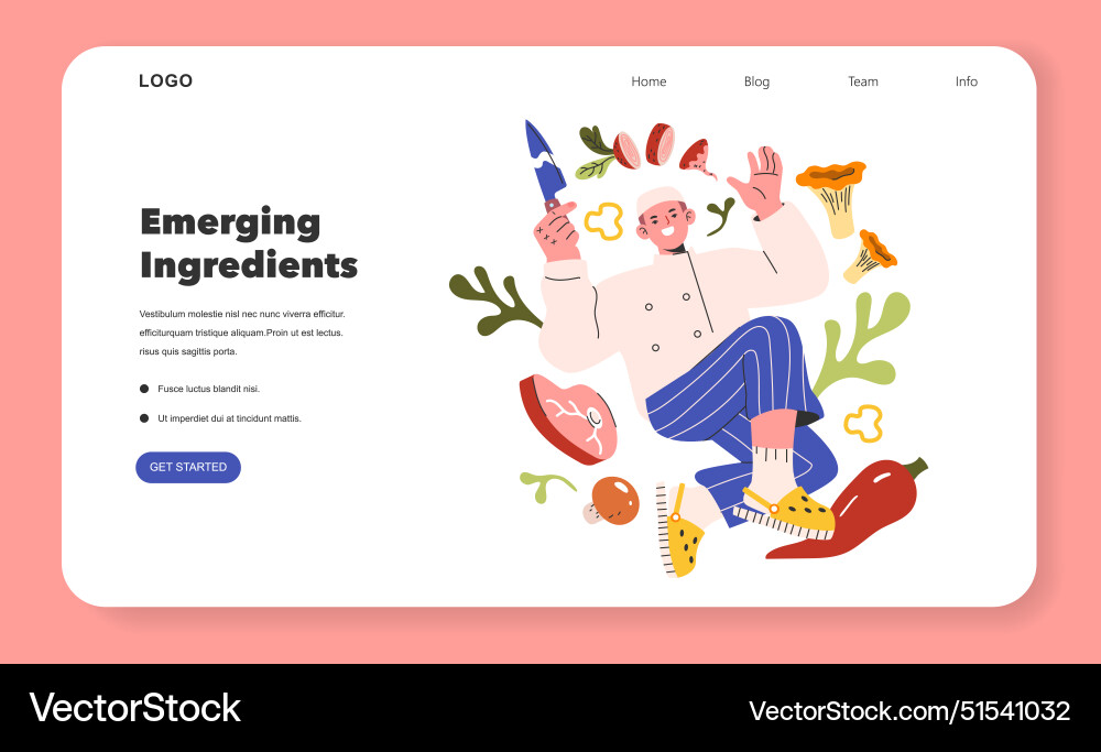 Emerging ingredients flat Royalty Free Vector Image