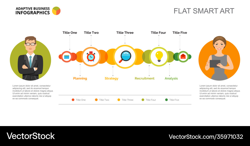 Five options strategy slide template Royalty Free Vector Five options strategy slide template Royalty Free Vector