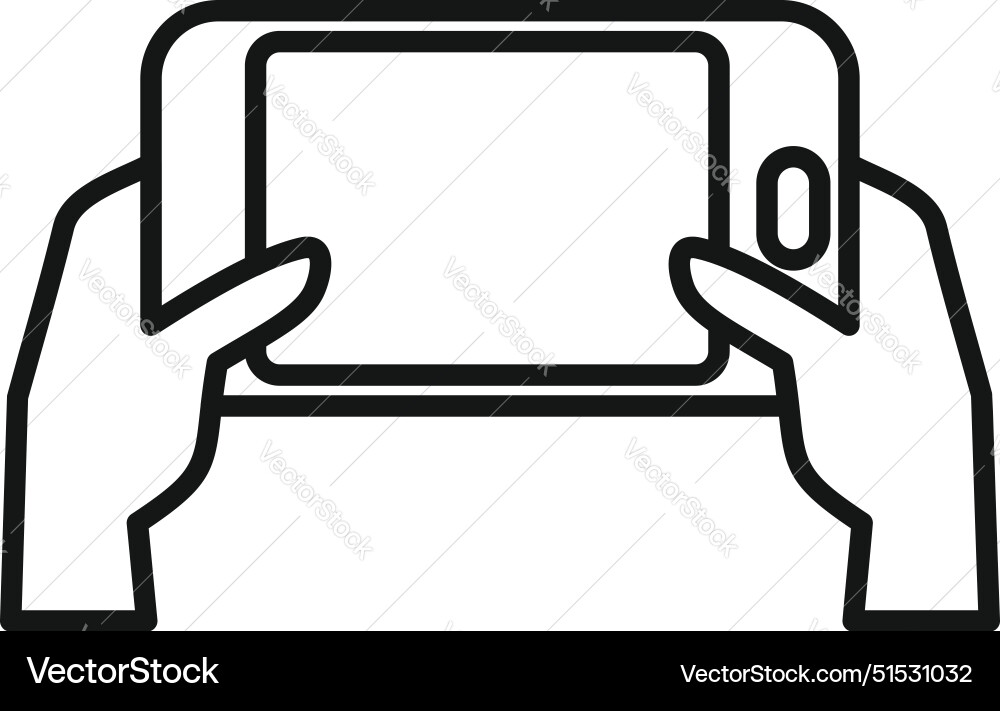 Hands Holding Mobile Gaming Device Royalty Free Vector Image