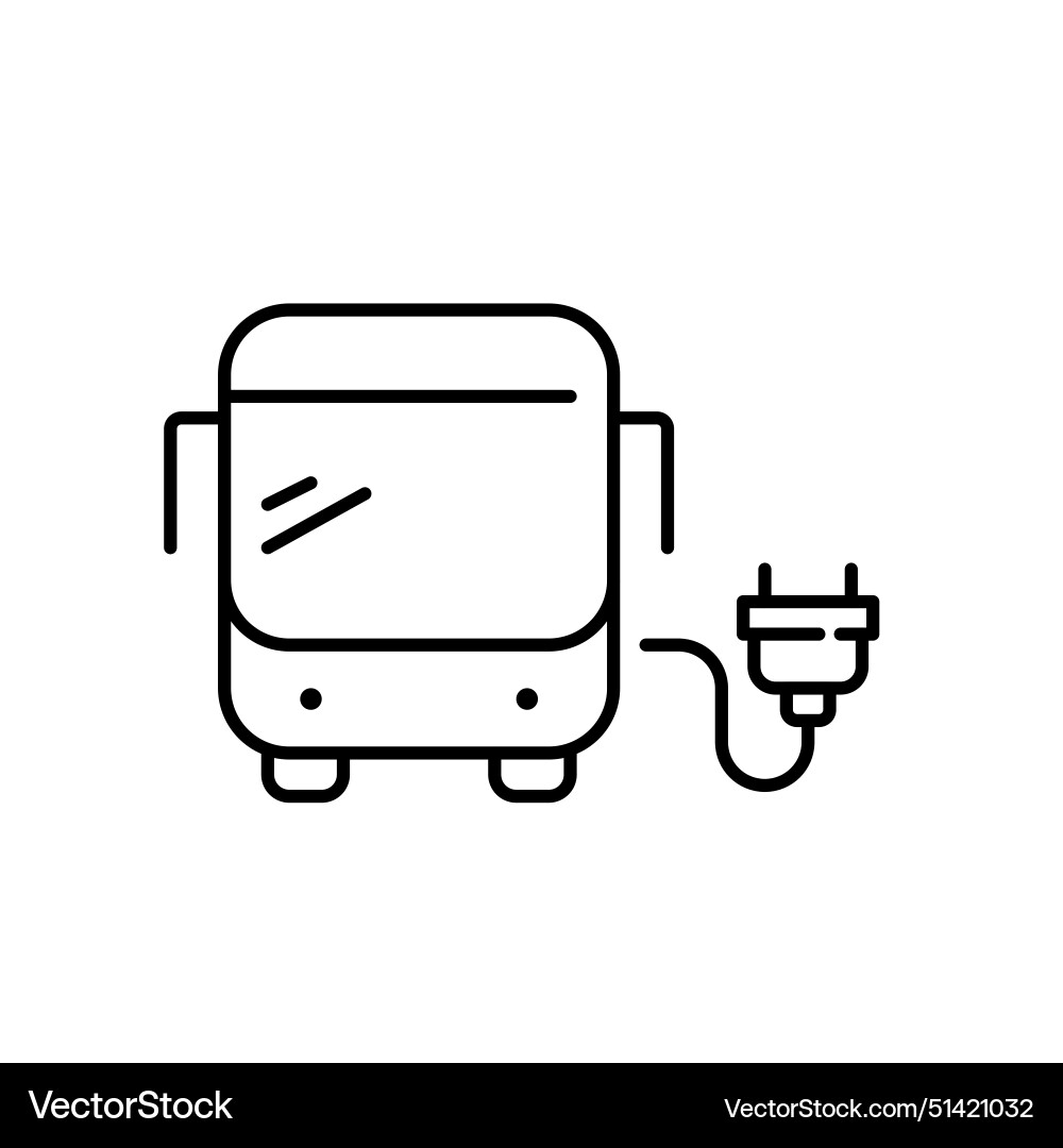 Modern bus and plug electric eco-friendly public Vector Image