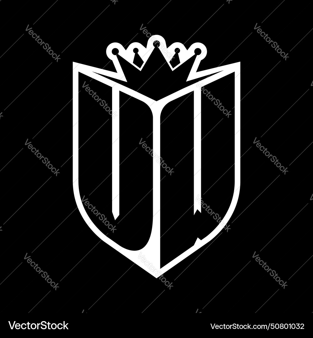 Vw letter bold monogram with shield shape Vector Image