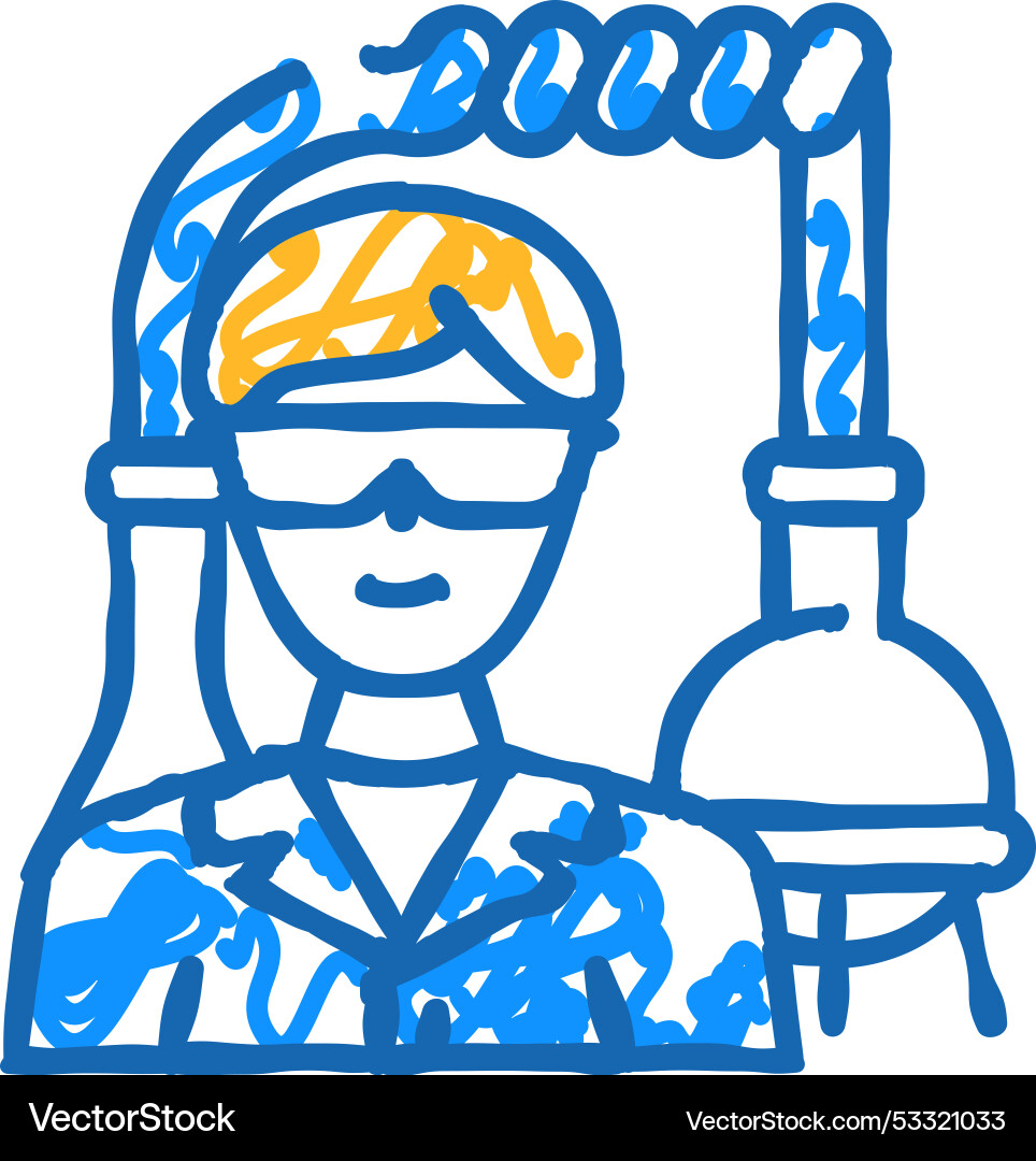Chemical engineer technology icon doodle Vector Image