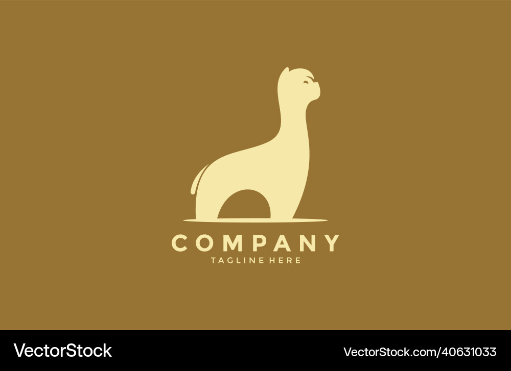 Cute alpaca logo design Royalty Free Vector Image
