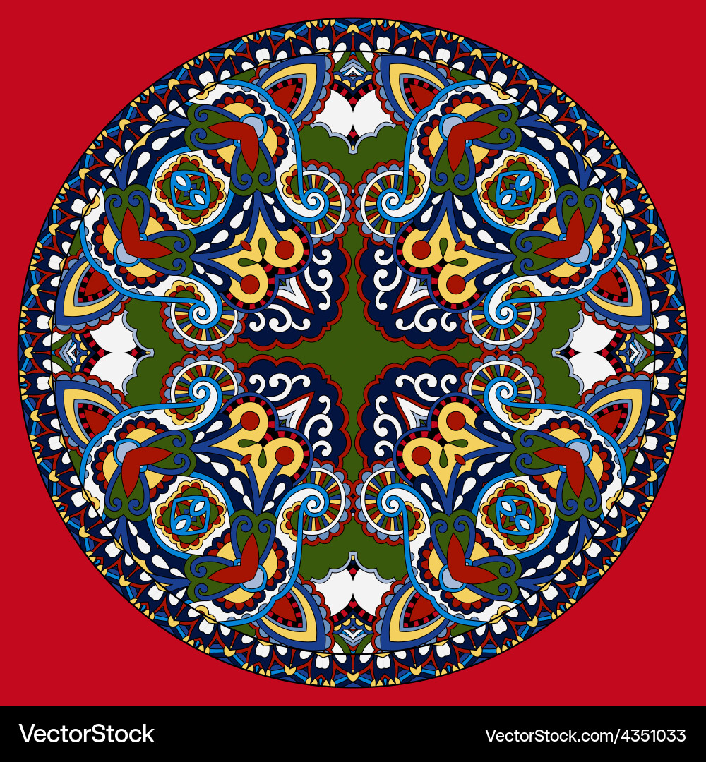 Decorative design of circle dish template Vector Image