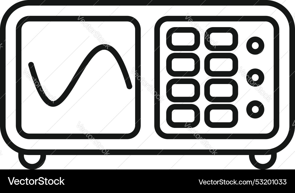 Electronic device showing sinusoidal waveform Vector Image