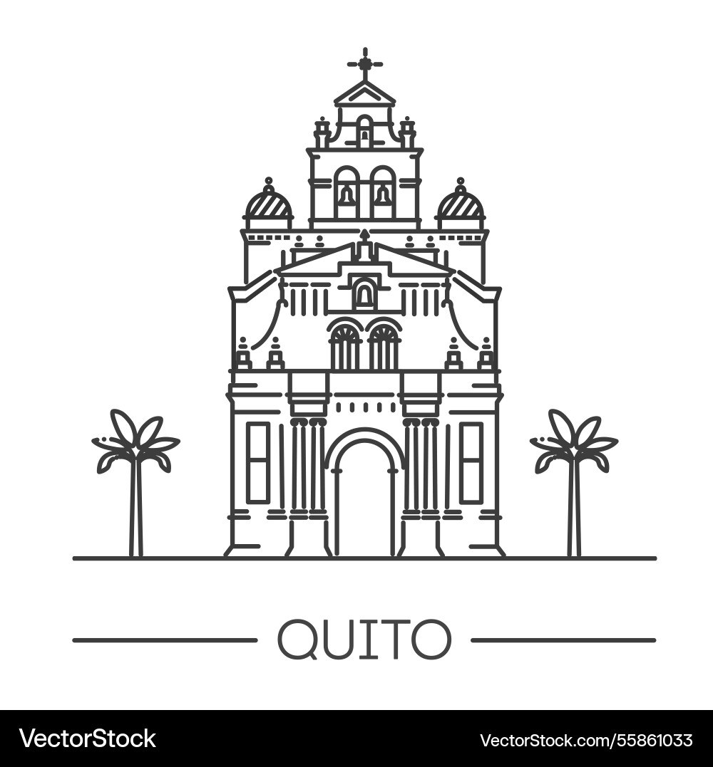 Guapulo church quito ecuador Royalty Free Vector Image