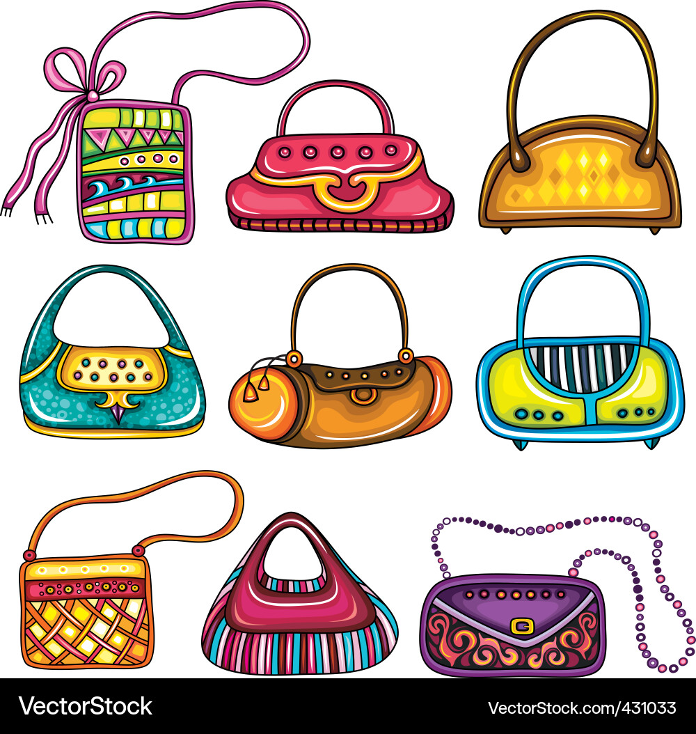 Handbag purses Royalty Free Vector Image - VectorStock