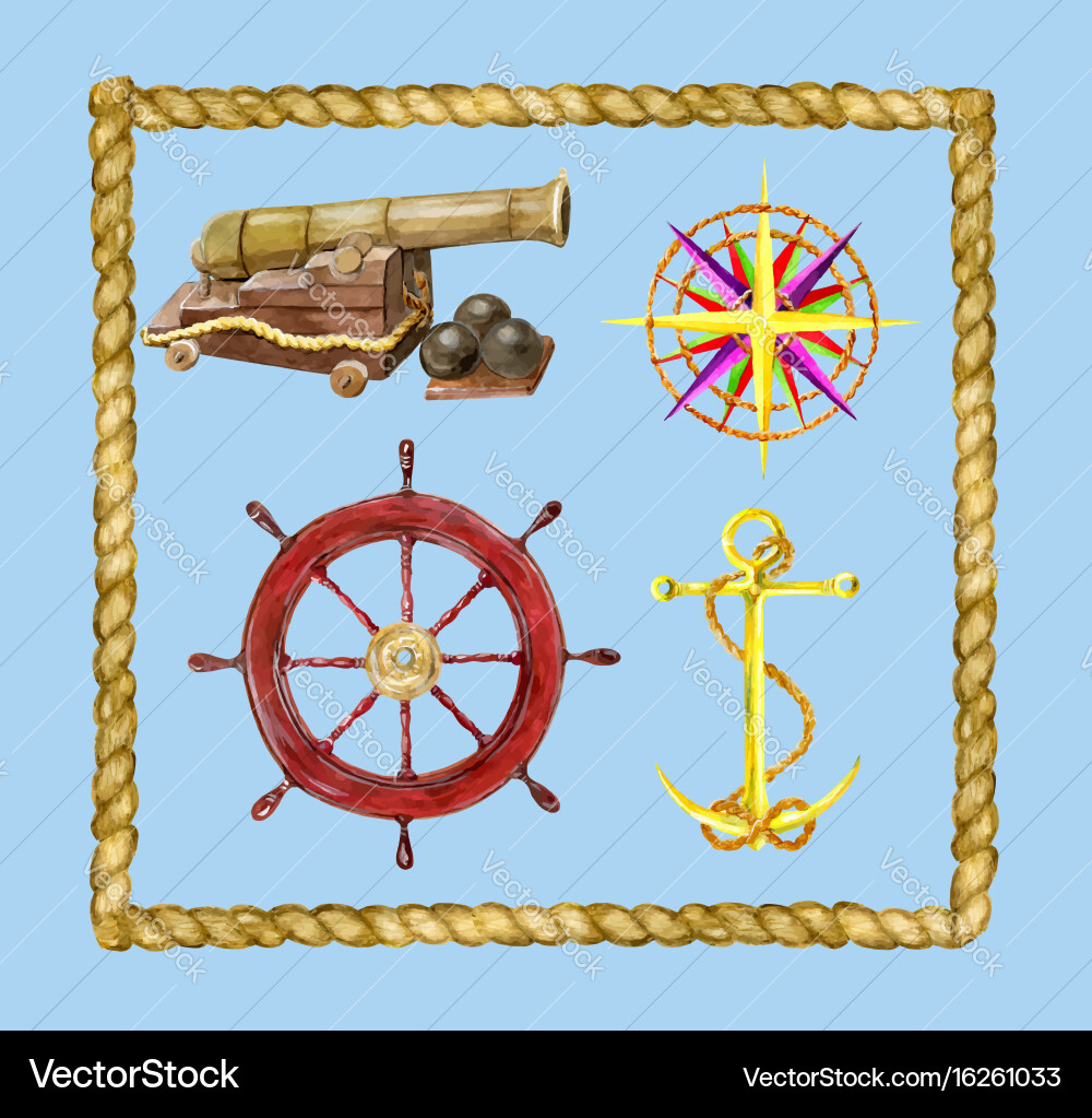 Nautical Rope & Ship Elements Royalty Free Vector Image