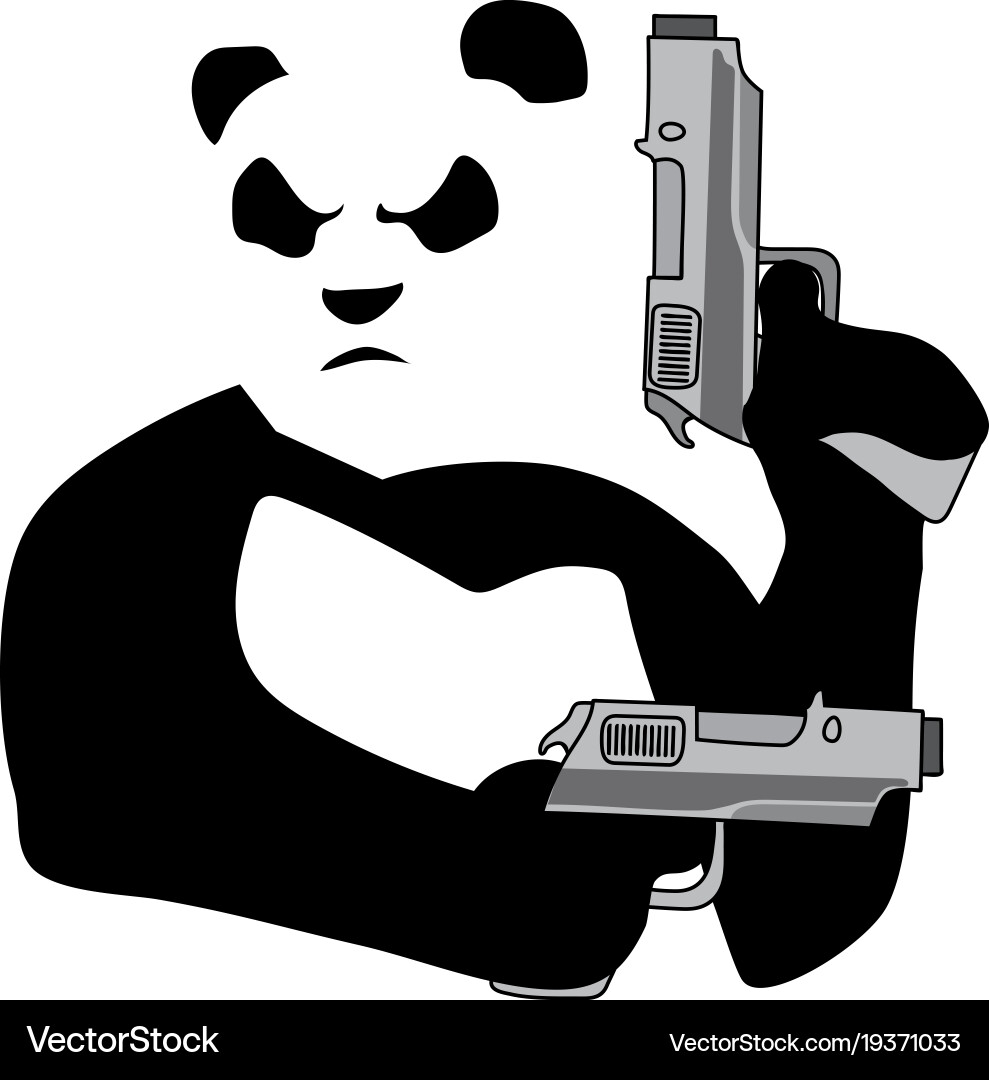 Panda with guns2 Royalty Free Vector Image - VectorStock