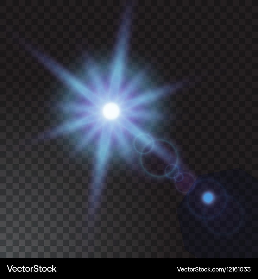 Realistic beam light on transparent background Vector Image