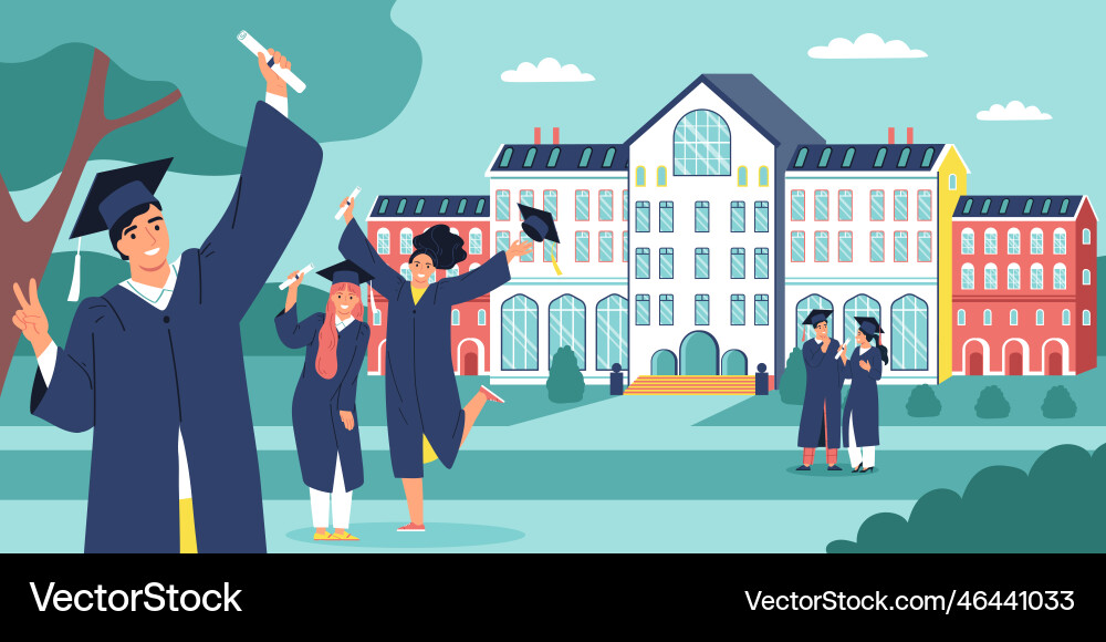 Student campus flat Royalty Free Vector Image - VectorStock
