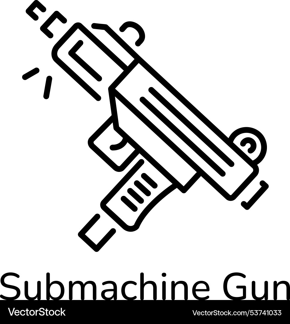 Submachine Gun Royalty Free Vector Image Vectorstock