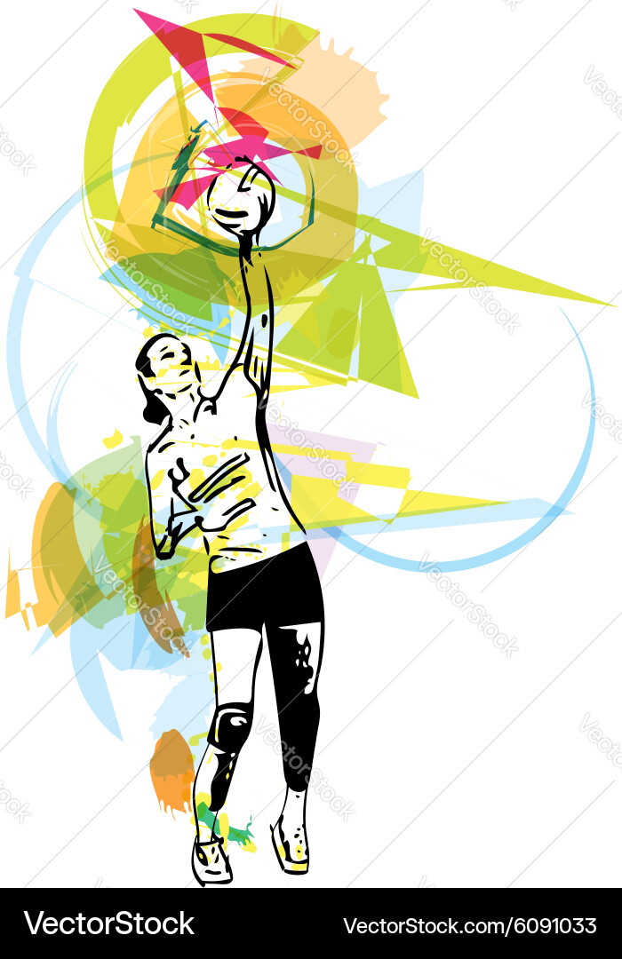 Volleyball Player in Action Royalty Free Vector Image